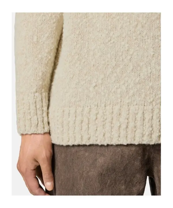 Stone Island Loose-fit Crewneck Jumper With Ribbed Trims - Biscuit Melange