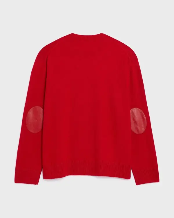 Celine Classic Elbow-patch Crewneck Sweater - Red