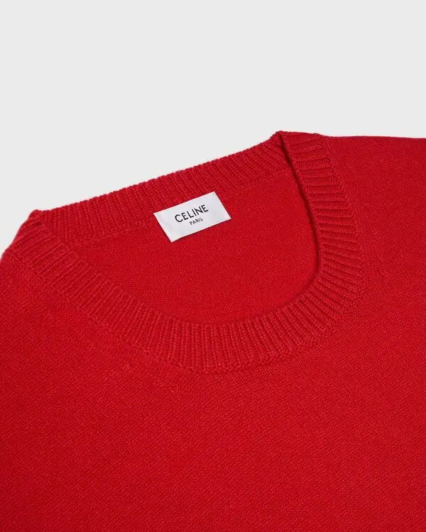 Celine Classic Elbow-patch Crewneck Sweater - Red