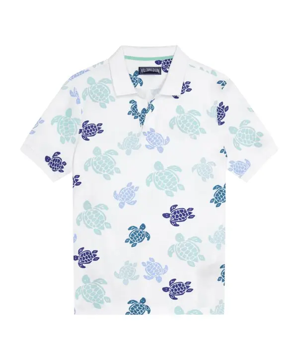 Vilebrequin Turtle-print Organic Cotton Polo Shirt