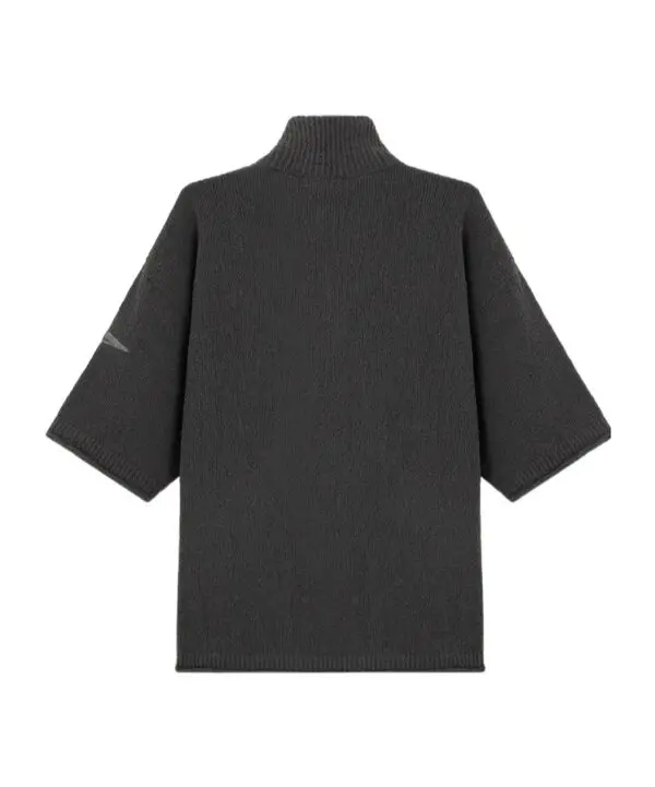 Stone Island Loose-fit Short-sleeve Half-zip Jumper With Needle-punched Star