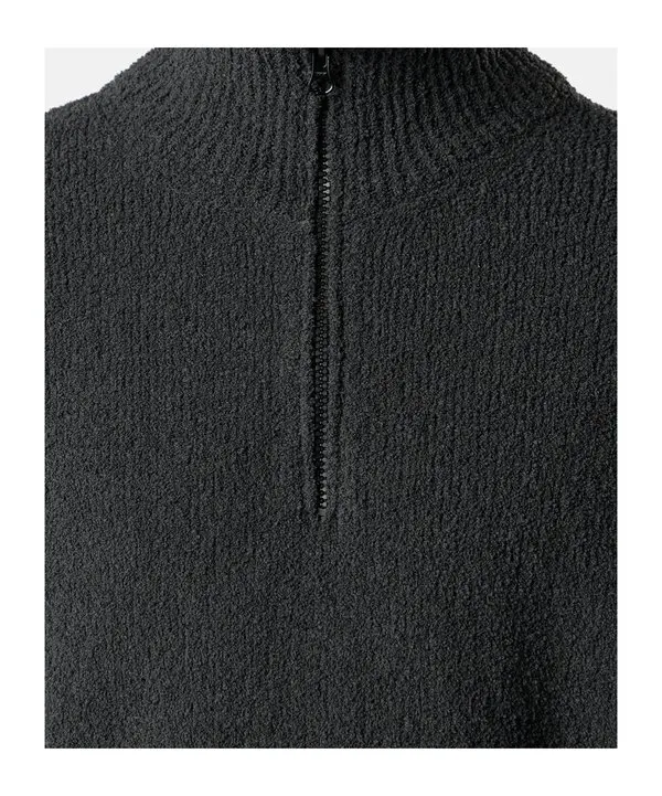 Stone Island Loose-fit Short-sleeve Half-zip Jumper With Needle-punched Star