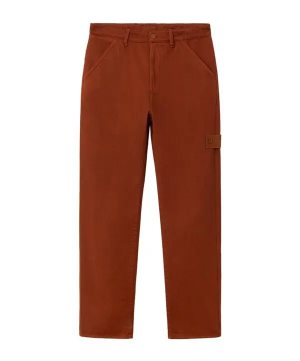 Stone Island Regular-fit Chino Trousers With Pockets - Red Terracotta