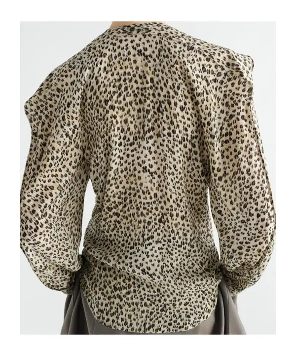 LEMAIRE Layered Blouse Leopard Printed Viscose