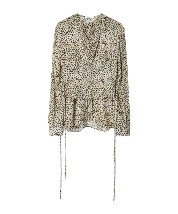 LEMAIRE Layered Blouse Leopard Printed Viscose - Multicolor