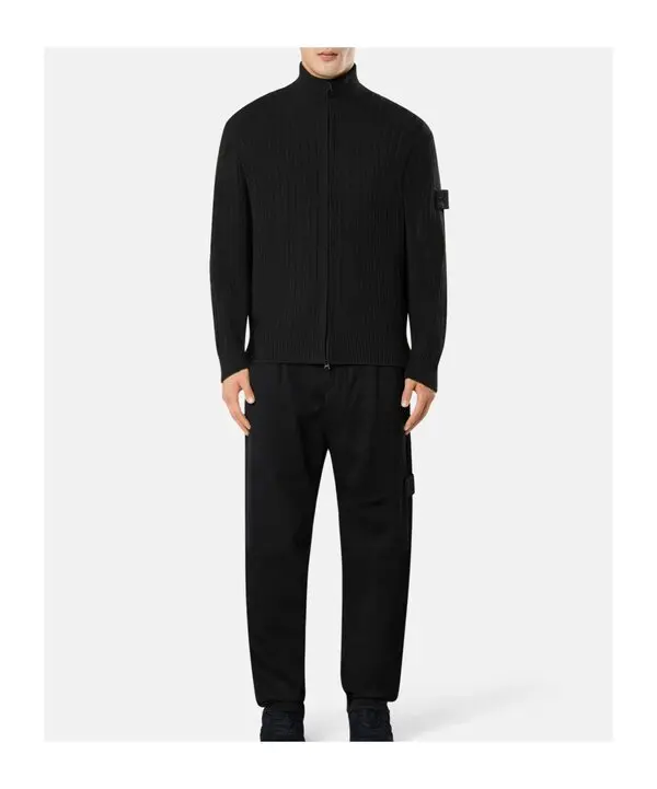 Stone Island Loose-fit Zip-up Stand Collar Jumper