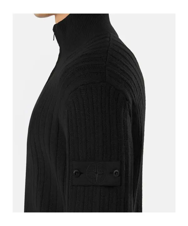 Stone Island Loose-fit Zip-up Stand Collar Jumper