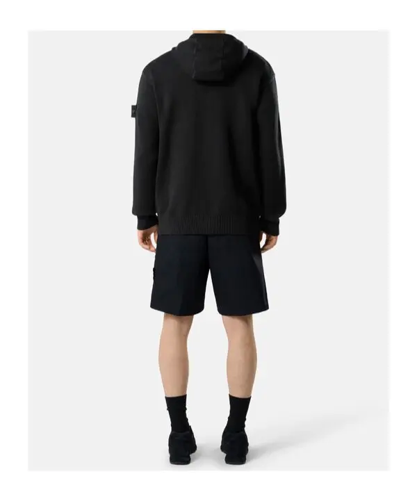 Stone Island Regular-fit Hooded Zip-up Jumper With Ribbed Trims