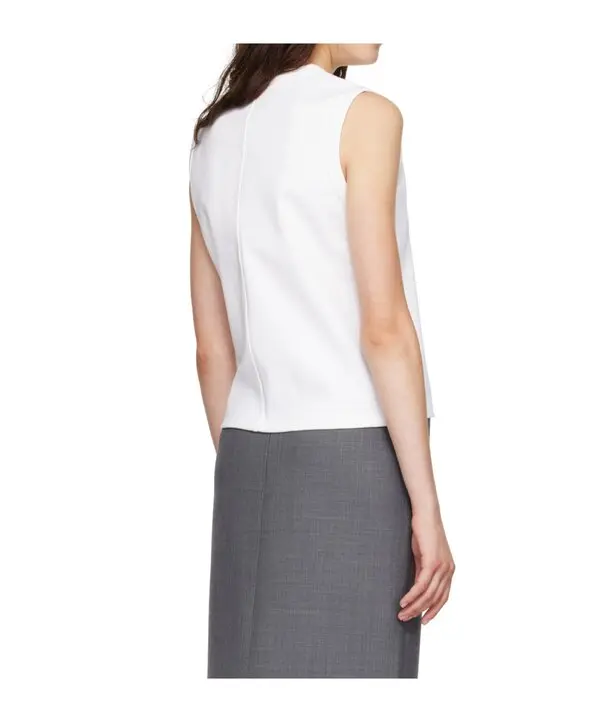 FLORE FLORE Sleeveless Open-front Vest - White