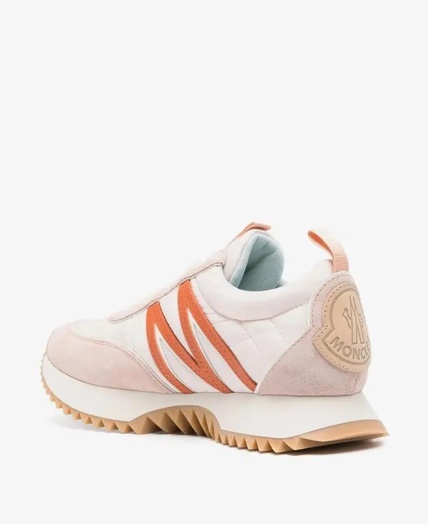 Moncler Pacey Logo-appliqué Sneakers - Light Pink/orange
