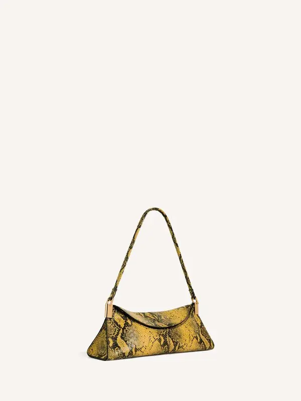 Balmain 64-83 Small Bag In Python-effect Leather - Yellow