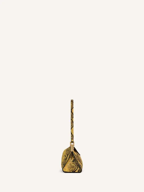 Balmain 64-83 Small Bag In Python-effect Leather - Yellow