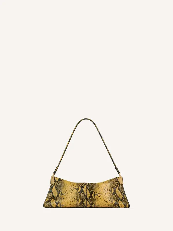Balmain 64-83 Small Bag In Python-effect Leather - Yellow