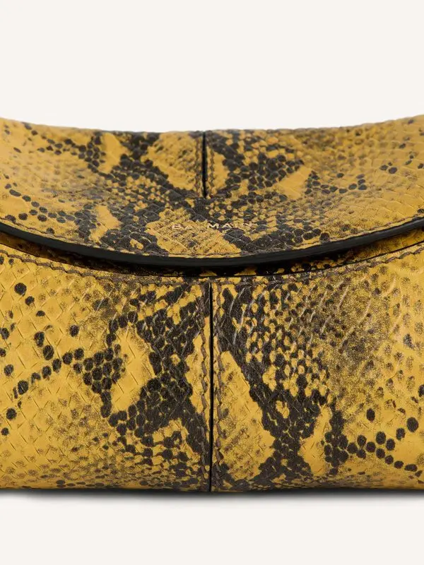 Balmain 64-83 Small Bag In Python-effect Leather - Yellow