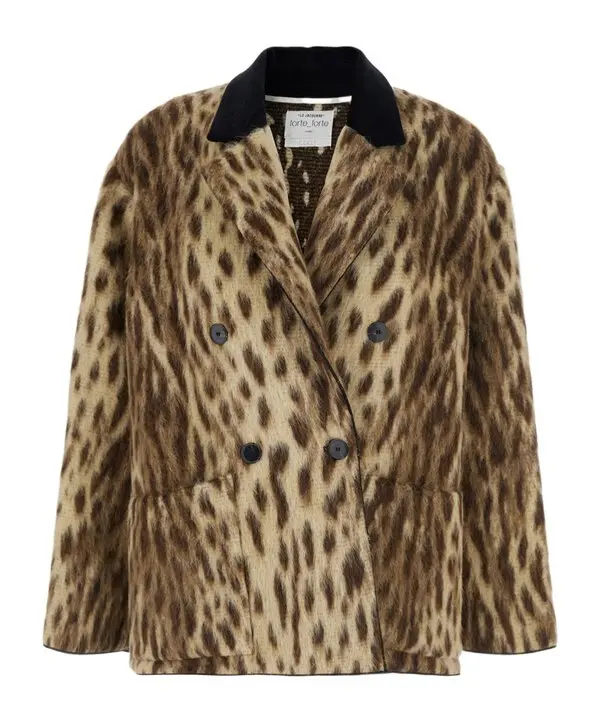 FORTE_FORTE Royal Leopard Double-breasted Coat
