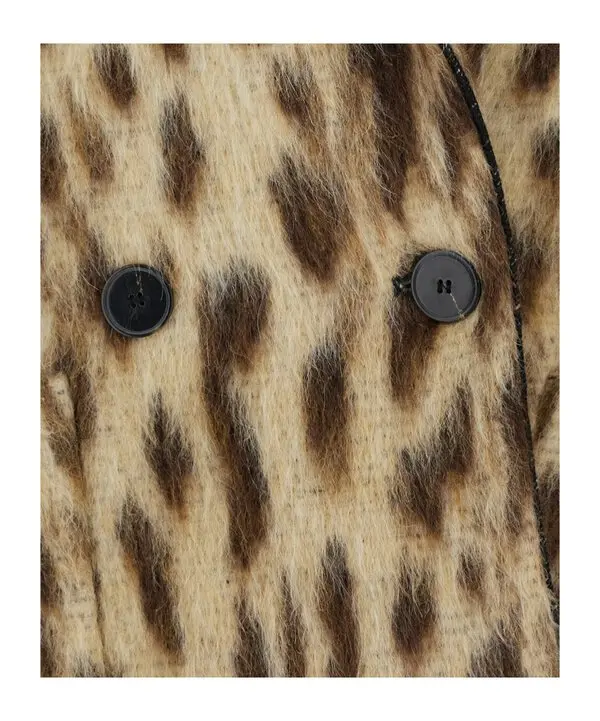 FORTE_FORTE Royal Leopard Double-breasted Coat