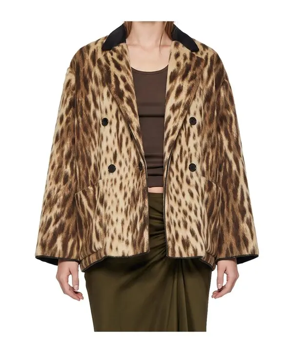 FORTE_FORTE Royal Leopard Double-breasted Coat
