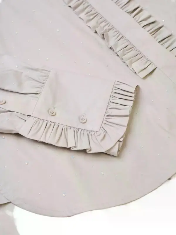 PSOPHIA Rhinestone-embellished Ruffled Shirt