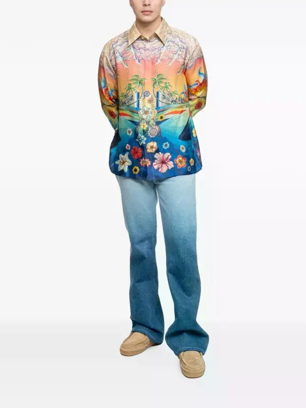 Casablanca Floral-embroidered Jeans