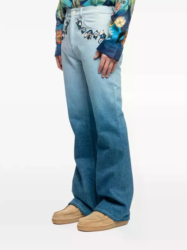 Casablanca Floral-embroidered Jeans