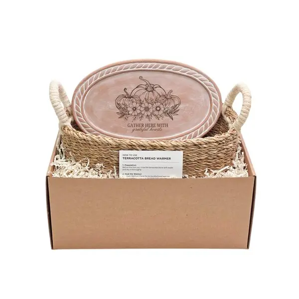 KORISSA Neutrals / Bread Warmer & Basket Pumpkin Oval