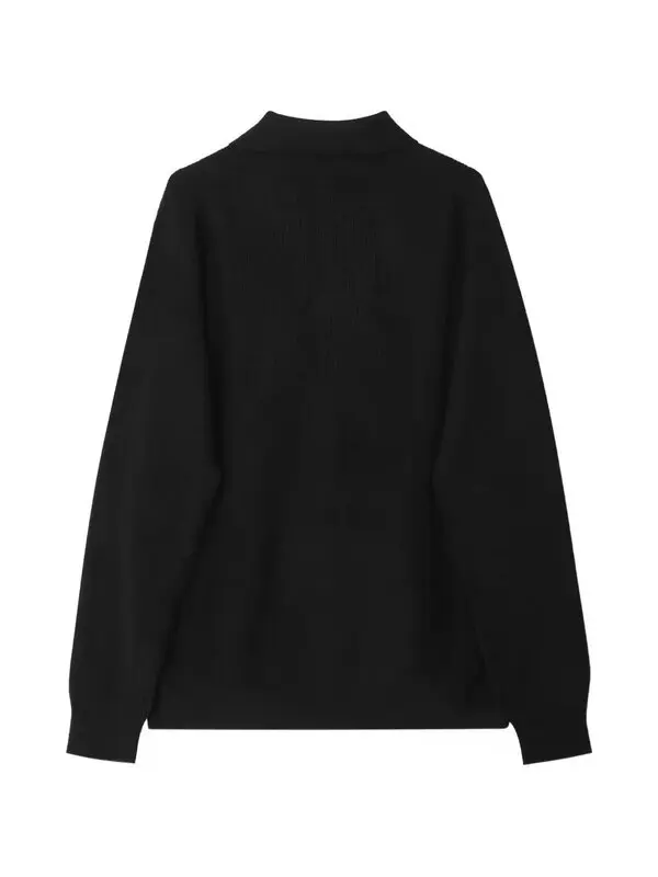 LARDINI Ribbed-knit Polo Sweater
