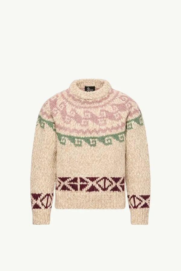 Moncler Geometric Jacquard Wool Blend Sweater