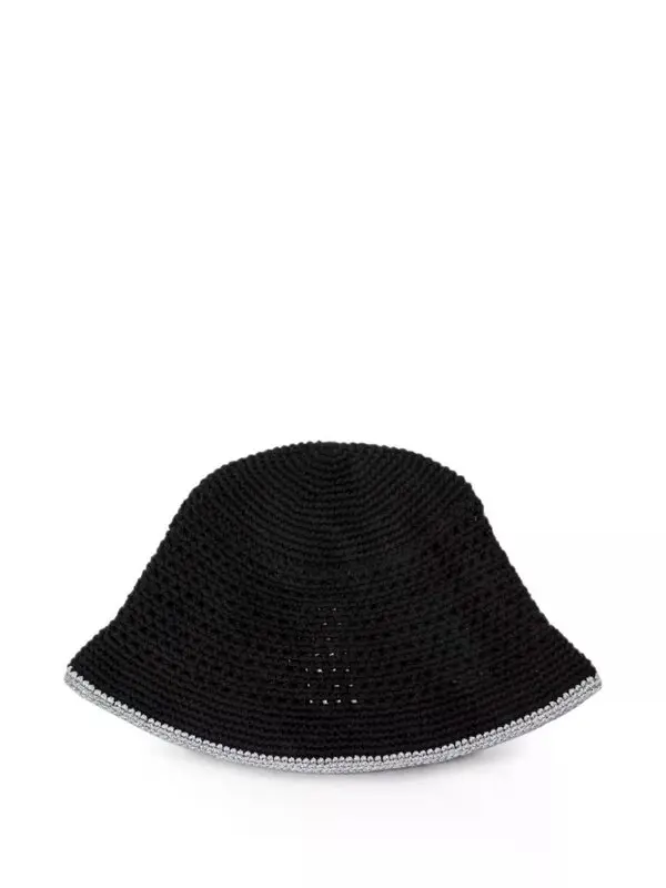 Casablanca Crochet Logo-plaque Bucket Hat
