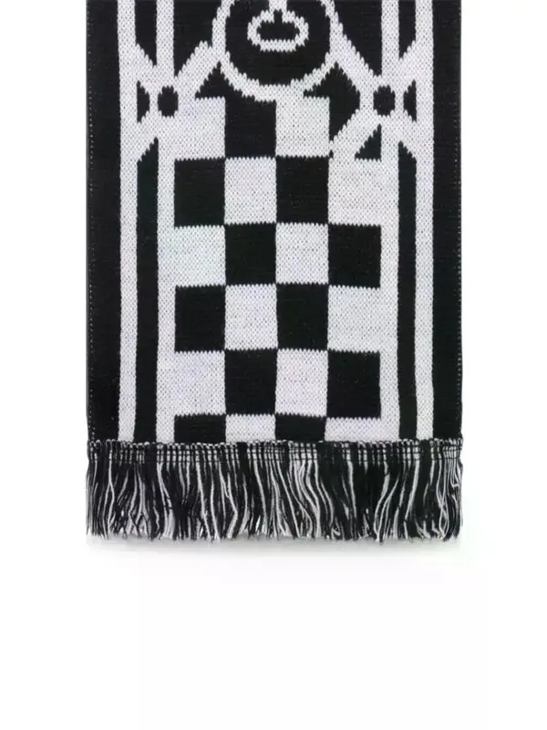Comme Des Garçons Logo-intarsia Checkered Scarf