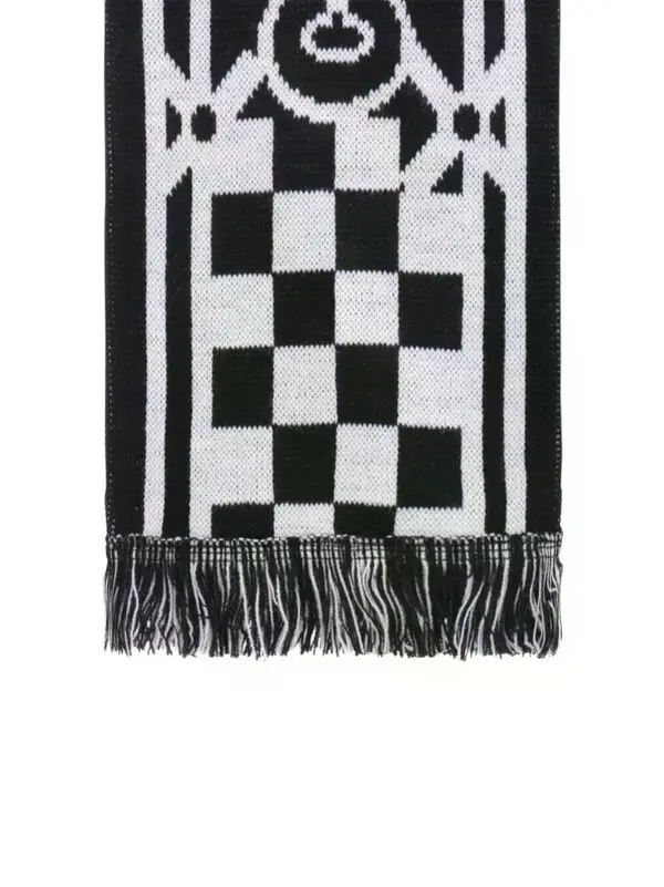Comme Des Garçons Logo-intarsia Checkered Scarf
