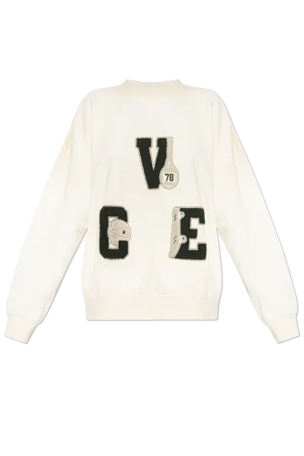 GOLDEN GOOSE Sweatshirt With Patches - Cream