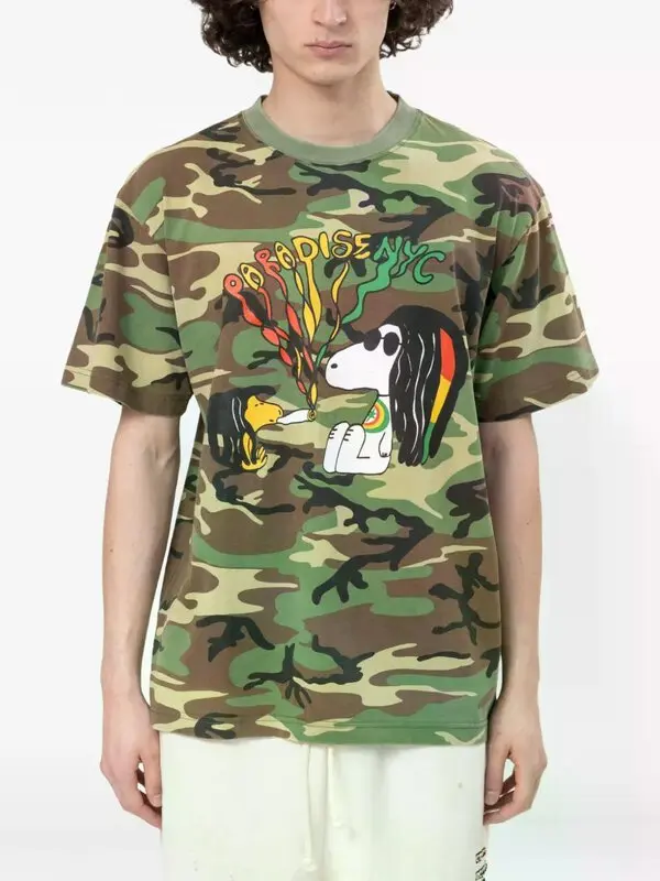 PARADISE NYC Beaglize Graphic-print Camouflage T-shirt