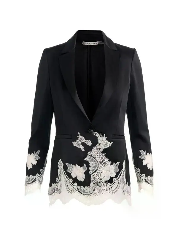 Alice + Olivia Breann Lace-trim Blazer - Black