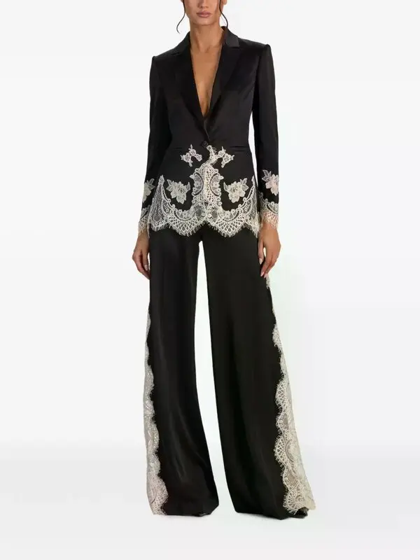 Alice + Olivia Breann Lace-trim Blazer - Black