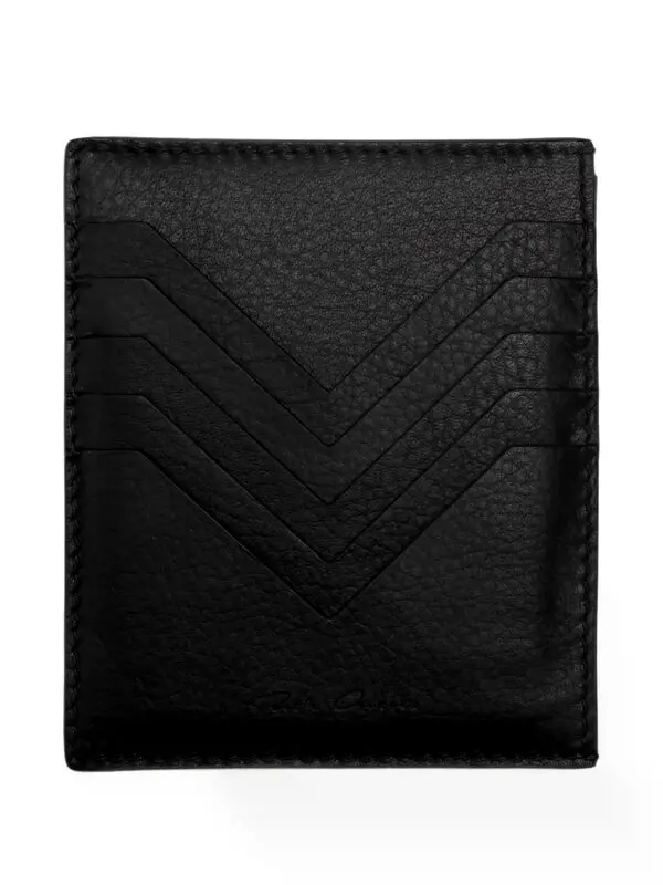 Rick Owens Chevron-stitched Leather Card Holder