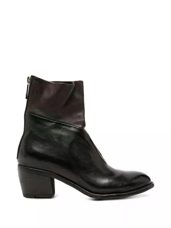 LEMARGO Rear-zip Leather Ankle Boots