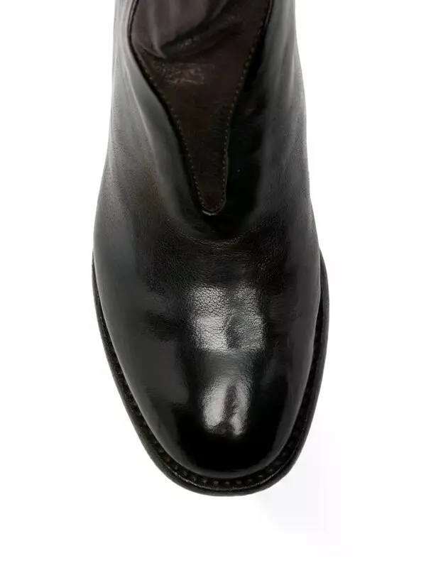 LEMARGO Rear-zip Leather Ankle Boots