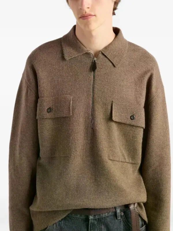 Prada Cashmere Polo Shirt - Brown