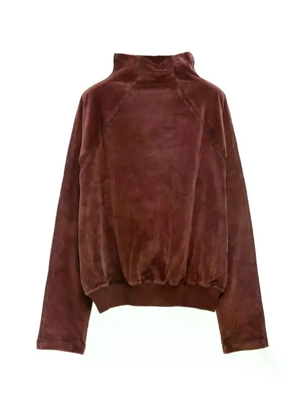 BASERANGE Velvet High-neck Sweatshirt - Brown