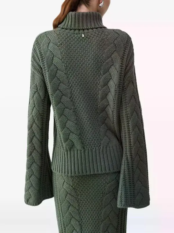 Liu Jo Rhinestone-embellished Cable-knit Sweater - Green
