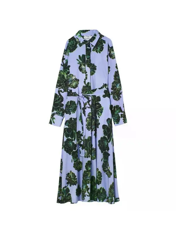 PSOPHIA Aeonium Floral-print Belted Maxi Dress