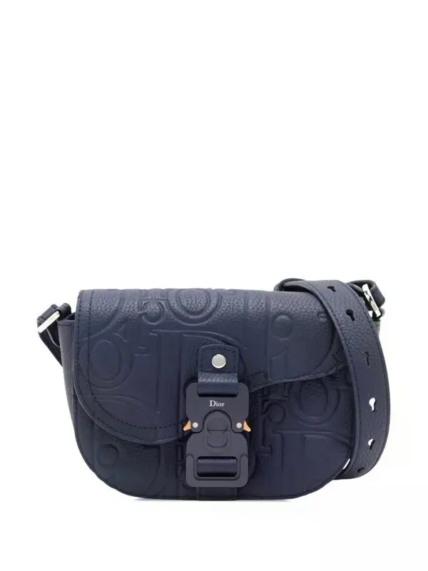 Dior 2020-2026 Mini Gravity Leather Saddle Messenger Bag Crossbody Bag - Blue