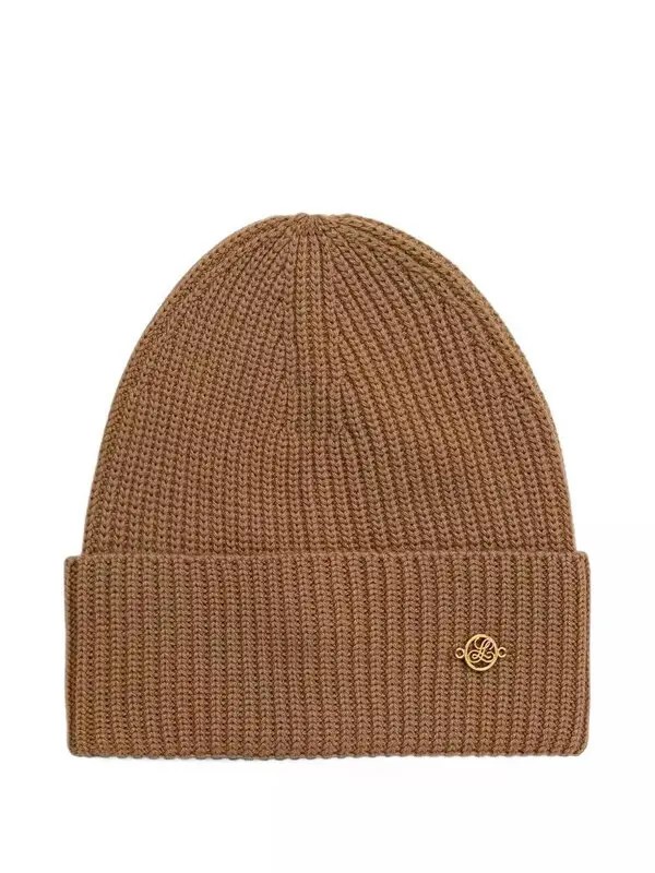 Luisa Spagnoli Ribbed-knit Beanie Hat - Brown