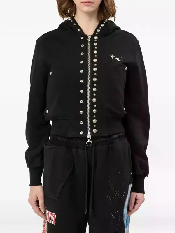 THUG CLUB Tc Studded Cropped Hoodie