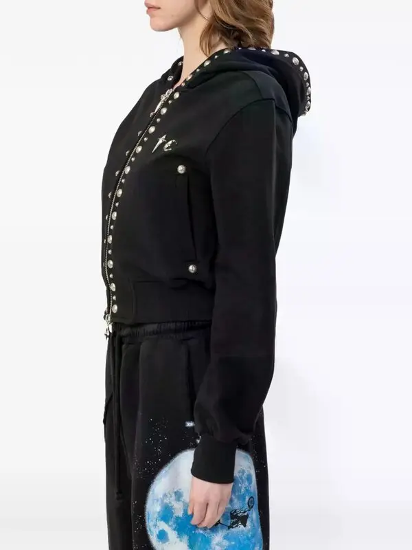 THUG CLUB Tc Studded Cropped Hoodie