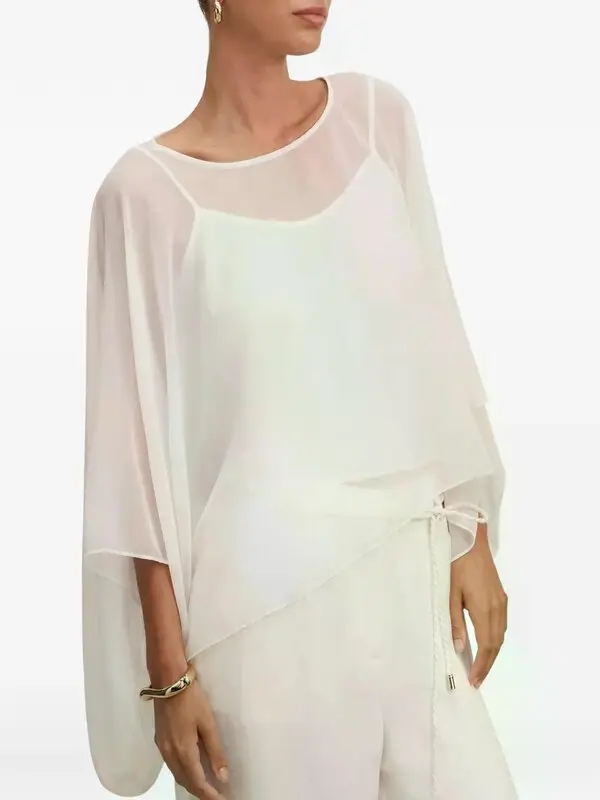 EVER NEW Gia Sheer Cape Blouse - White