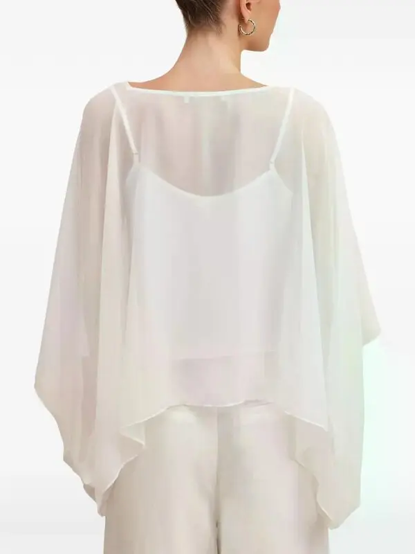 EVER NEW Gia Sheer Cape Blouse - White