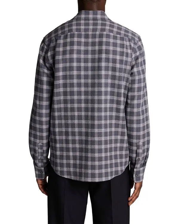 Vince Simmons Plaid Cotton Blend Pocket Shirt