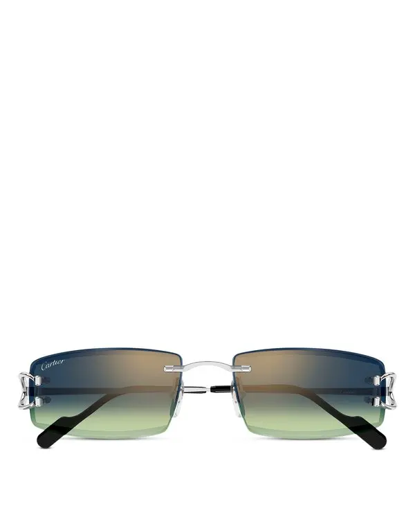 Cartier Rectangular Sunglasses, 56mm