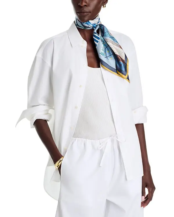 Echo Bookworm Silk Square Scarf - Denim Blue
